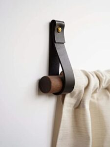 keyaiira - curtain rod holder leather curtain rod bracket holders leather loop strap for wall boho pole hanger wall blanket display farm house style