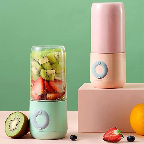 Maizoon Portable Personal Blender USB Mini Electric Juicer Cup Household Fruit Mixer Smoothie Shakes with 3 Blades 1300mah for Office Kitchen Home Travel 500ml/16.9oz Pink