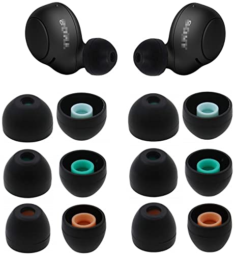 BLLQ Ear Tips Replacement for Sony Earbuds WF WI MDR Series Silicone Earbuds Eartips Compatible with Sony in-Ear Earphone WF-1000XM4 WF-SP800N WF-1000XM3 MDR-XB50AP WI-C310 C200, S/M/L 6 Pairs Black