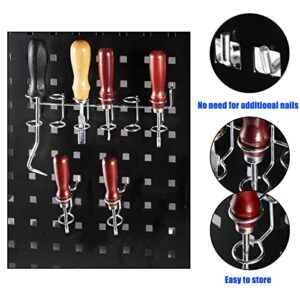 SPEEDWOX 7 Pieces Pegboard Screwdriver Holder Pegboard Hooks Assortments Multi-Tool Holder Double-Ring Tool Organizer Pegboard Accessories for Kitchen Garage Workbench