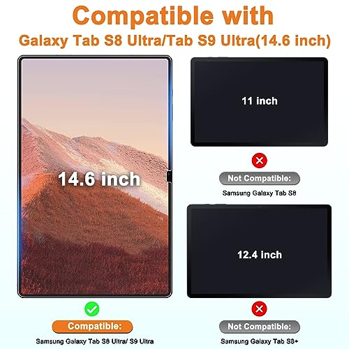 AACL [2 Pack] Tempered Glass for Samsung Galaxy Tab S9 Ultra/Tab S8 Ultra Screen Protector(14.6 Inch), [Bubble-Free][Anti-Scratch][Case-Friendly]