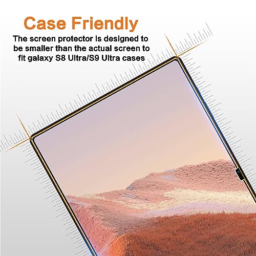 AACL [2 Pack] Tempered Glass for Samsung Galaxy Tab S9 Ultra/Tab S8 Ultra Screen Protector(14.6 Inch), [Bubble-Free][Anti-Scratch][Case-Friendly]