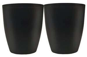 besli plastic small trash can 2 gallon/7.6 liter garbage can wastebasket for bathroom bedroom kitchen office (2 pack, black)