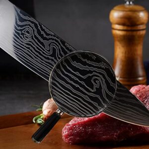 OWUYUXI Chef Knife, 8 Inch Kitchen Knife, Professional Japanese AUS-10V Super Stainless Steel Chefs Knife with Ergonomic Handle, Durable Sharp Cooking Knife with Gift Box.