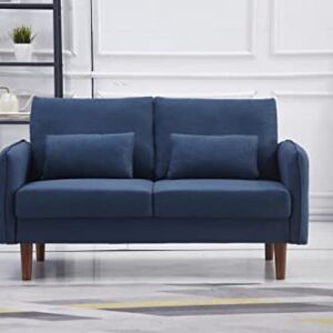 Cinnic Sofa Couch, Modern Decor Fabric Sofa, Couch Furniture Suitable for Small Spaces Living Room, Soft Fabric Upholstery, Easy, Tool-Free Assembly (Loveseat, Blue)