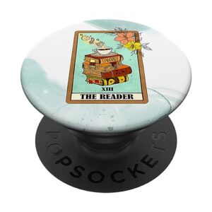 the reader tarot card book lover bookworm bookish librarian popsockets standard popgrip