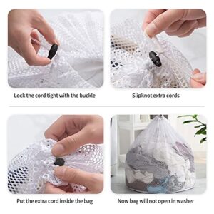 Mesh Laundry Bag - Machine Washable Drawstring Design Travel Mesh Laundry Wash Bags for Blouse, Hosiery, Stocking, Underwear (2 Pack)