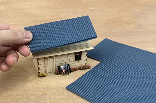 10 Pcs Miniature Roof Tiles Model Tiles for DIY Architecture Building Model Railway Fairy Garden Sand Table Scene Scenery (Gray)