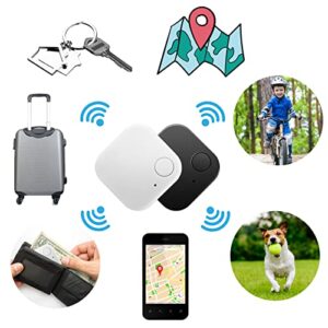 6 Pack Key Finder Bluetooth Tracker Smart Item Locator Tracking Luggage Tracker GPS Anti Lost Bluetooth Phone Tracking Device App Control Item Finders with Ropes for Wallet Kids Dog Remote Black White