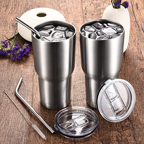 Tumbler Replacement Lids,Tumbler Lids Spillproof 30 oz,Splash Resistant Lids for YETI Rambler, Ozark Trail and More Cooler Cup,Splash Proof Open-Close Slide Lid