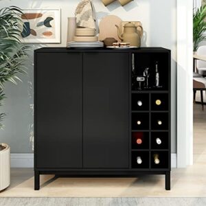 lumisol kitchen sideboard buffet for storage with door and wine cabinet wood sideboard bar cabinet for living room dining room buffet server cupboard wine cabinet with storage