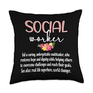 social worker appreciation ideas definition | social workers month throw pillow, 18x18, multicolor