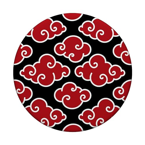 Red Tradition Oriental Cloud Japanese Chinese Pattern PopSockets Standard PopGrip