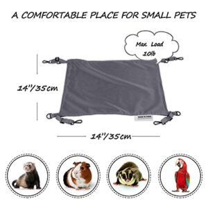 HOMEYA Small Animal Guinea-Pig Hanging Hammocks Bed Pet Cage Hammock for Ferret Cat Rat Chinchilla Hamster Cavy Degu Gerbil Rabbit Playing Cozy Activity Fun Toy (Guinea-Pig Size Grey)