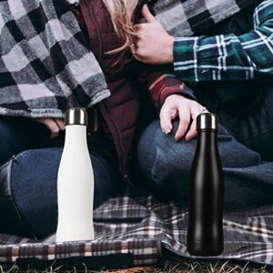 Zhenglu 2-Pack Cola Bottle Shape Sports Water Bottles,304 Stainless Steel insulated Water Bottle for Cold and Warm Drinks, BPA -free (Black&White)