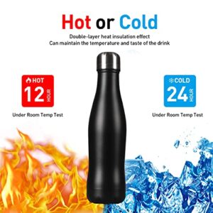 Zhenglu 2-Pack Cola Bottle Shape Sports Water Bottles,304 Stainless Steel insulated Water Bottle for Cold and Warm Drinks, BPA -free (Black&White)