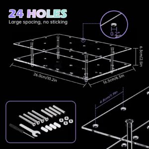 NiHome Cake Pop Stand 24 Holes Aryclic Display Stands for Dessert Table 2-Tier Cupcake Lollipop Candy Display for Wedding Party Anniversary Holiday Celebration (Rectangle)