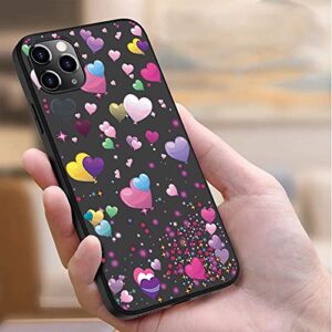 Ikiiqii Cover for Samsung Galaxy A13 5G case Shell Soft Silicone Black Phone Protective Cases TPU + 9H Hardness HD Tempered Glass Screen Protector Film Protection - Romantic Balloon