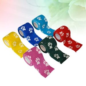 iplusmile Elastic Bandages Athletic Tape Vet Wrap Tape Bulk, Vet Wrap Self Adhesive Bandage Paw Printed Bandages for Pets Dogs Cats Horses (Random Color, 12pcs) Sport Tape