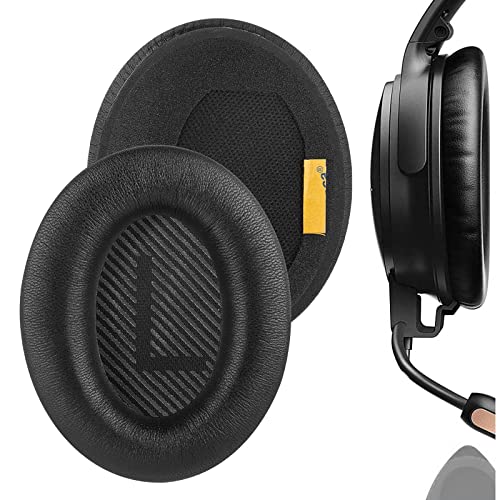 Geekria Elite Sheepskin Replacement Ear Pads for Bose QCSE QC45 QC35 QC35 ii QC25 QC15 QC2 AE2 AE2i AE2w SoundTrue SoundLink Around-Ear Headset Earpads, Ear Cups Cover Repair Parts (Black)