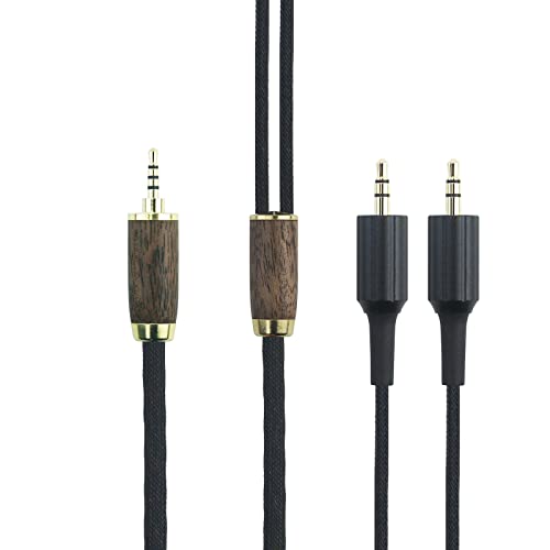 NewFantasia 2.5mm Trrs Balanced Male 6N OCC Copper Silver Plated Cord 2.5mm Balanced Cable Compatible with Sony MDR-Z7, MDR-Z7M2, MDR-Z1R Headphone Walnut Wood Shell