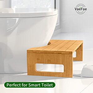 VaeFae Bamboo Toilet Stool, Foldable Potty Stool for Bathroom, Wooden Poop Stool for Adults, Portable and Non-Slip