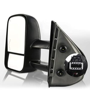 heated signal telescoping tow mirror for left driver lh side for 2007-2013 chevrolet silverado 1500 gmc sierra 1500 for 2007-2014 gmc sierra 2500 hd 3500 hd chevrolet silverado 2500 hd 3500 hd