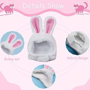 Cat Cute Costume Pet Plush Bunny Ears, Puppy Rabbit Headband Ear Hats, Snug Bunny Warm Hat with Ears for Cats Puppies and Small Dogs, Easter/Halloween/Party Cosplay (Pink, Bunny Ears)