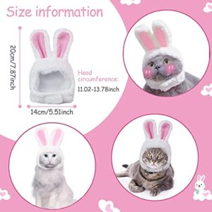 Cat Cute Costume Pet Plush Bunny Ears, Puppy Rabbit Headband Ear Hats, Snug Bunny Warm Hat with Ears for Cats Puppies and Small Dogs, Easter/Halloween/Party Cosplay (Pink, Bunny Ears)