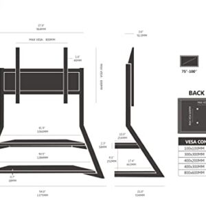 FITUEYES Design Corner Floor TV Stand for 75-100 Inch TV LCD LED Flat Curved TVs Heavy Duty TV Mount with Large Storage Wood Shelf Modern Entertainment Center, Up to 187 lbs, Eiffel Series