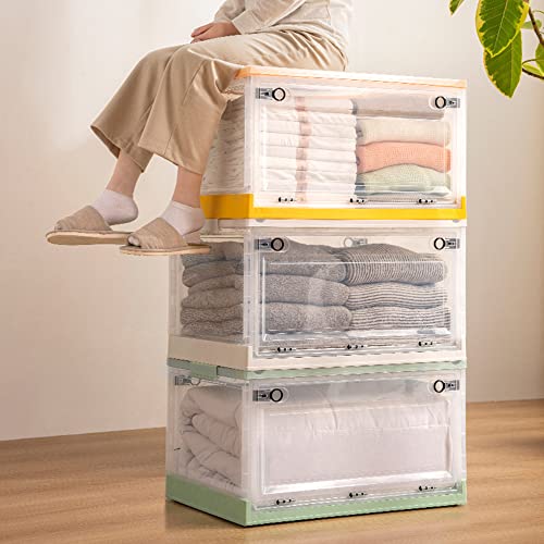 YUEHUA Plastic Storage Bins with Lids, 40 Liter Large Storage Bins with Lids, Plastic Storage Bins, Plastic Tote for Home/Bedroom/Kitchen/Office/Travel