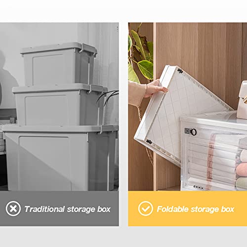 YUEHUA Plastic Storage Bins with Lids, 40 Liter Large Storage Bins with Lids, Plastic Storage Bins, Plastic Tote for Home/Bedroom/Kitchen/Office/Travel