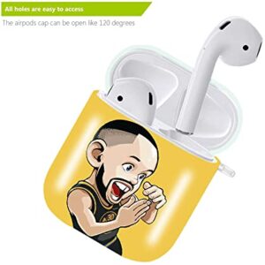 Airpods Case,Onewly Basketball Cartoon Case for Airpods with Keychain,Shockproof Case Compatible with Airpods 2/1 for Women and Man(Curry)