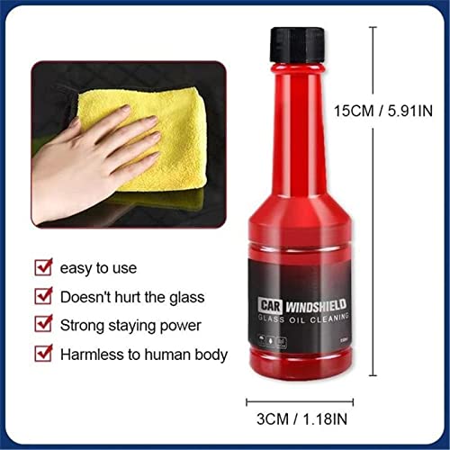 Hehimin Car Windshield Cleaner,Car Windshield Oil Film Cleaner,Glass Stripper Water Spot Remover for Cars,for Eliminates Coatings,Waxes,Polish and Restore Automotive Glass (2Pcs)