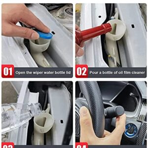 Hehimin Car Windshield Cleaner,Car Windshield Oil Film Cleaner,Glass Stripper Water Spot Remover for Cars,for Eliminates Coatings,Waxes,Polish and Restore Automotive Glass (2Pcs)