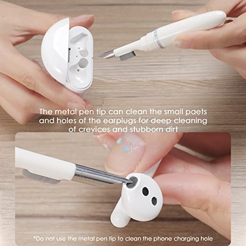 Bluetooth Earbuds Cleaning Pen, Multifunction Earphones Cleaner,in-Ear Headphones Cleaning Dust Removal Brush Pen, for Cleaning The Earwax,Dust in Bluetooth Headset Box,Camera and Mobile Phone