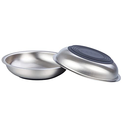 PEDAY 18/8 Stainless Steel Cat Bowls, Human Grade, Whisker Friendly - Pack of 2