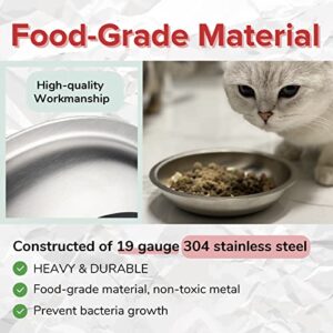 PEDAY 18/8 Stainless Steel Cat Bowls, Human Grade, Whisker Friendly - Pack of 2