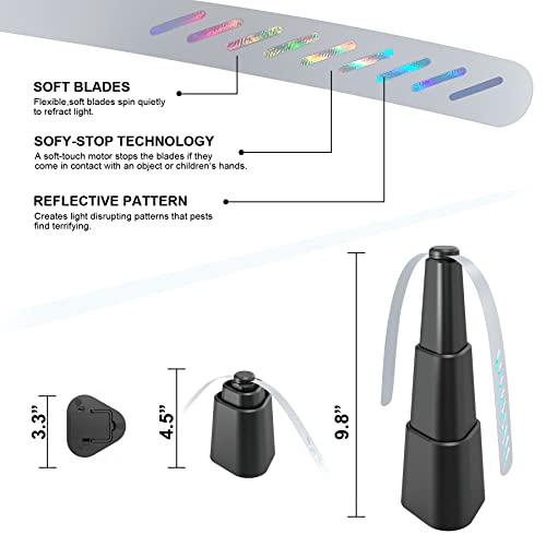 Fly Fans for Outdoor Tables Foldable Portable Retractable Fan with Holographic Blades (2pcs)