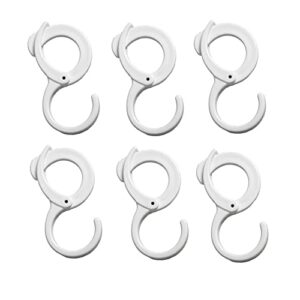 6pcs plastic multi-purpose rack hooks s hanging hooks hangers organizer clip hook table edge hook cross bar hook windproof hook for household wardrobe kitchen portable hook （white)