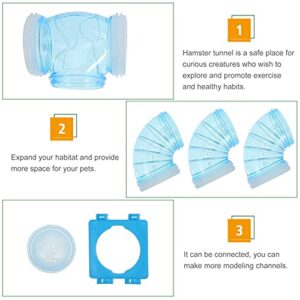 balacoo Hamster Tubes and Tunnels Kit, 2 Sets Transparent DIY Hamster Tunnel Playground, Small Animals Toys Hideout for cage