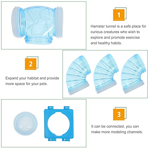 balacoo Hamster Tubes and Tunnels Kit, 2 Sets Transparent DIY Hamster Tunnel Playground, Small Animals Toys Hideout for cage