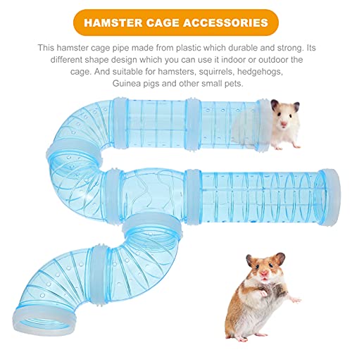 balacoo Hamster Tubes and Tunnels Kit, 2 Sets Transparent DIY Hamster Tunnel Playground, Small Animals Toys Hideout for cage