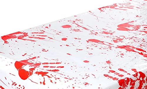 Grabo 4Pcs Halloween Decorations - Bloody Zombie Table Cover, Scary Tablecloth |102 ×51in| for Halloween Party Supplies Decoration, Horror Halloween Birthday Party