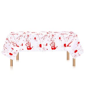 Grabo 4Pcs Halloween Decorations - Bloody Zombie Table Cover, Scary Tablecloth |102 ×51in| for Halloween Party Supplies Decoration, Horror Halloween Birthday Party