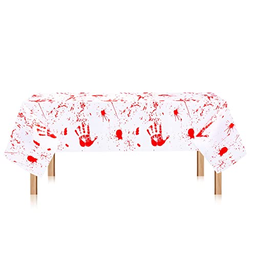 Grabo 4Pcs Halloween Decorations - Bloody Zombie Table Cover, Scary Tablecloth |102 ×51in| for Halloween Party Supplies Decoration, Horror Halloween Birthday Party