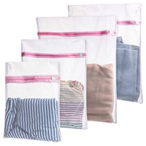 mesh laundry bags,wayzton delicates laundry bags for lingerie and underwear with durable zipper, mesh wash bags for clothing washing, travel storage bags 4 pcs