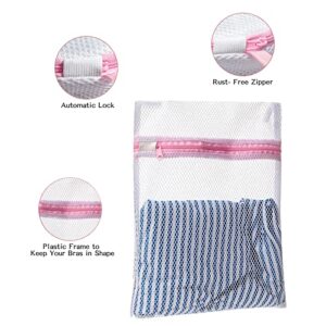 Mesh Laundry Bags,Wayzton Delicates Laundry Bags for Lingerie and Underwear with Durable Zipper, Mesh Wash Bags for Clothing Washing, Travel Storage Bags 4 PCS