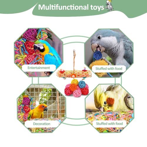 Bird Toys Bird Shredding Foraging Toys Parakeet Toy Chewing Hanging Toy Bird Shredded Paper Bird Cage Accessories Bird Rope Perch for Conure Cockatiel Budgies Lovebird Parrotlet