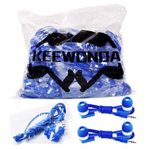 Keewonda Earbuds for Kids for School 30 Pack Bulk Earbuds for Classroom Wired Multi Pack 3.5mm Earphones Headphones for Students Teens Adults